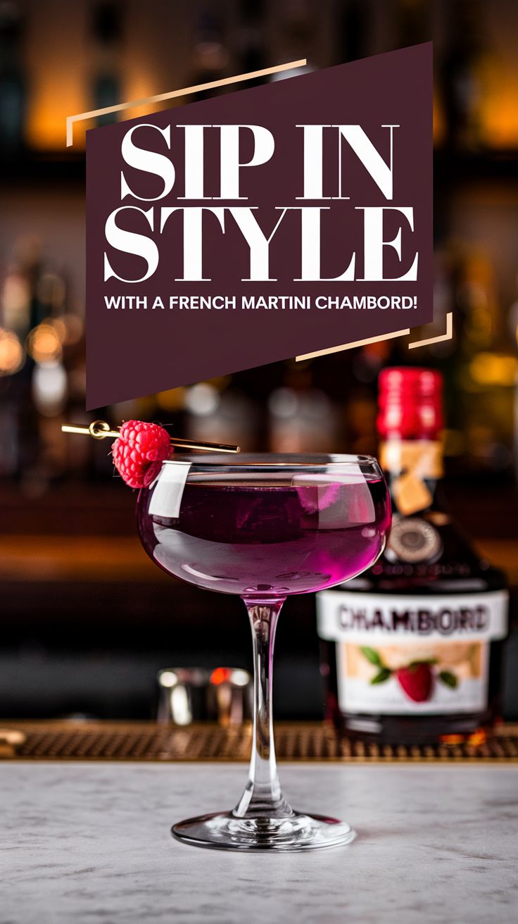 French Martini Chambord Cocktail Recipe - Feast Flick